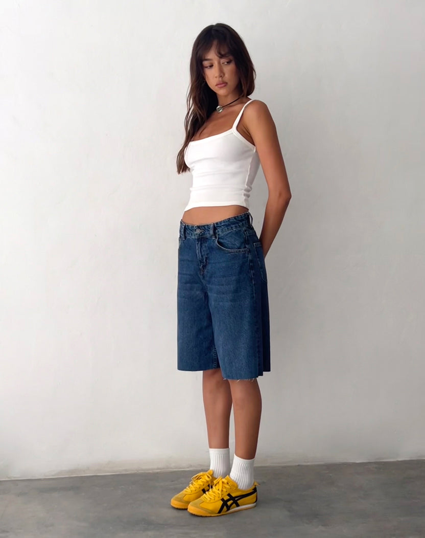 Mid Blue Used Long Jort | Roomy – motelrocks.com
