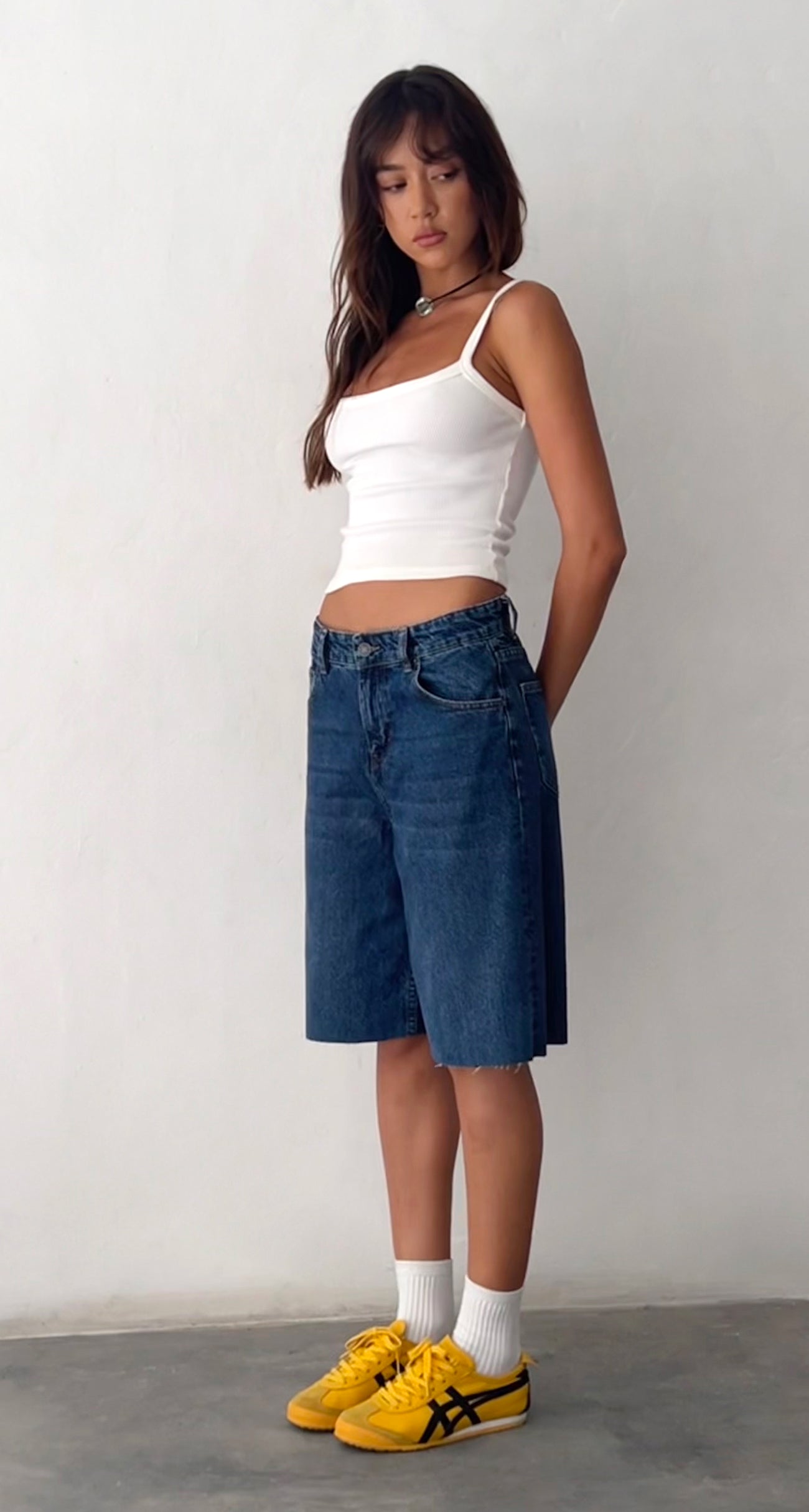 Mid Blue Used Long Jort | Roomy – motelrocks.com
