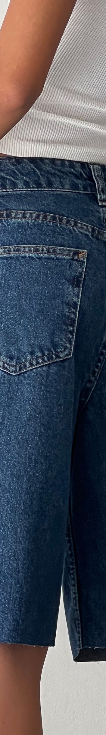 Mid Blue Used Long Jort | Roomy – motelrocks.com