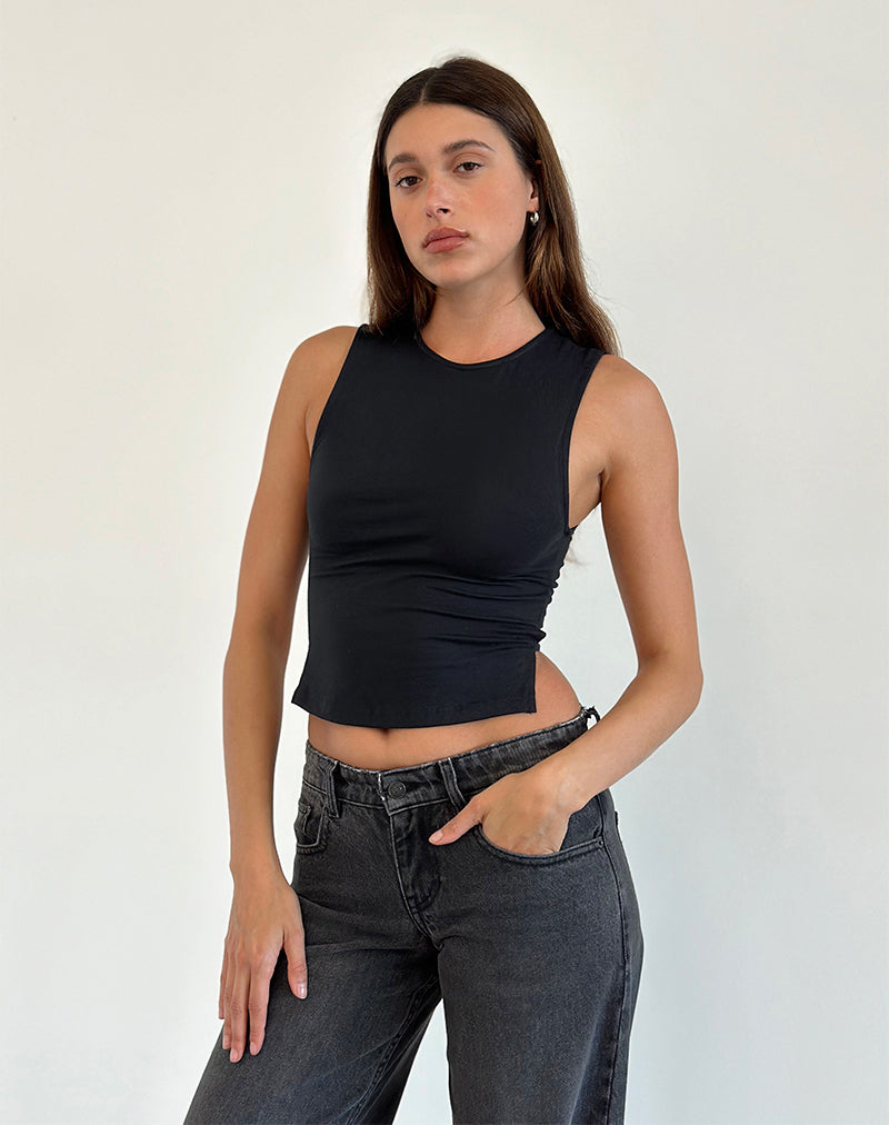 Black Tie Back Basic Top | Baruna – motelrocks.com