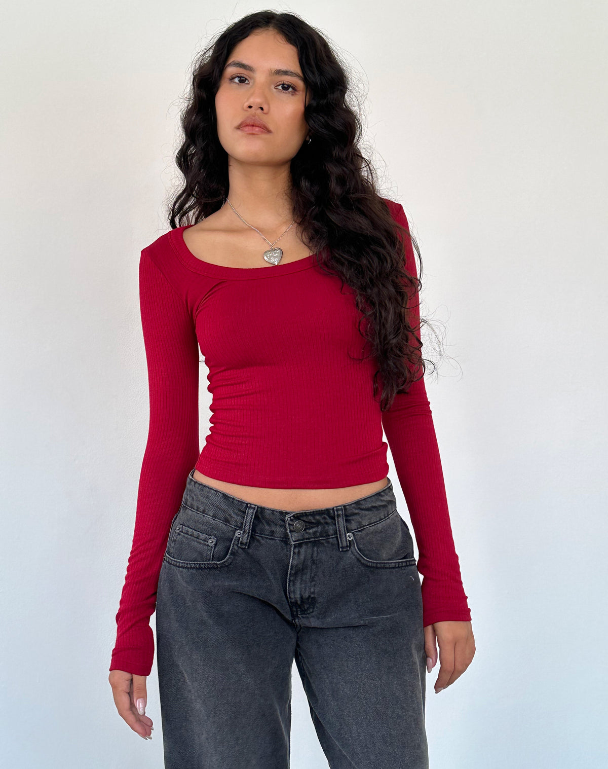 Adrenaline Red Extra Long Sleeve Top | Binlo – motelrocks.com
