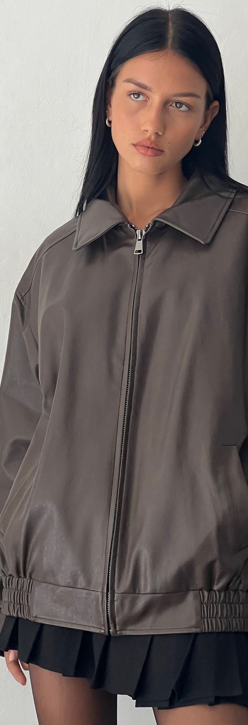 PU Bitter Chocolate Jacket | Cavita – motelrocks.com