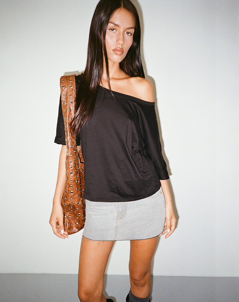 Black Off The Shoulder Top | Daman – motelrocks.com