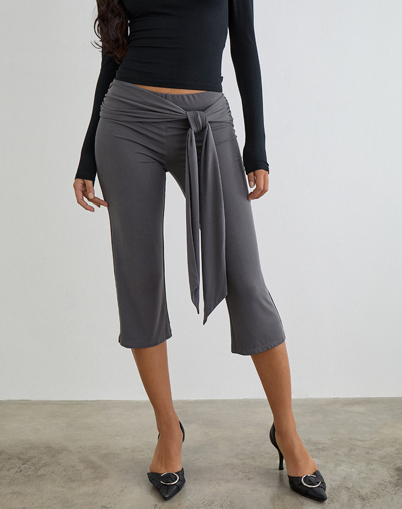 Dark Grey Tie Side Cupro Capri | Effy – motelrocks.com