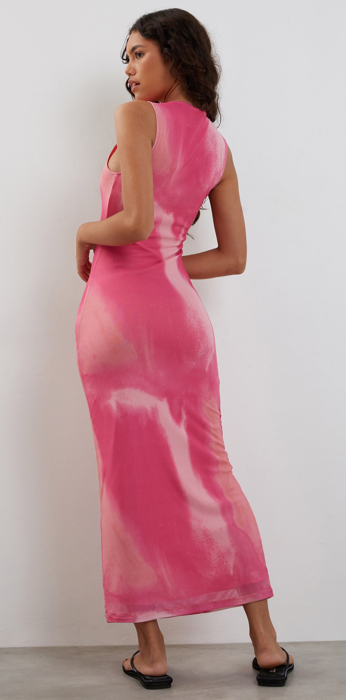 Watercolour Pink Printed Maxi Dress | Fayola – motelrocks.com
