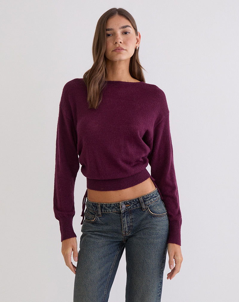 Plum Long Sleeve Knit Top | Grisha – motelrocks.com