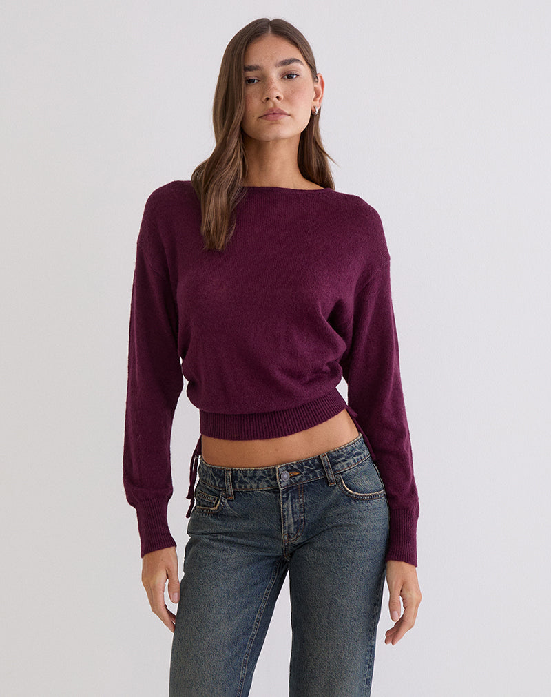 Plum Long Sleeve Knit Top | Grisha – motelrocks.com