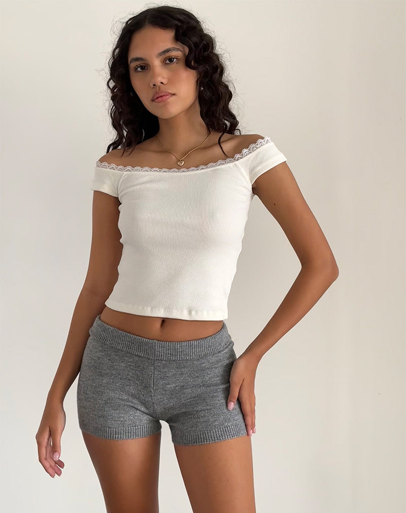 Grey Knitted Hot Pants | Husan – motelrocks.com