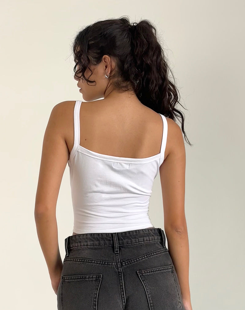 White with Star Placement Cami Top | Icah – motelrocks.com