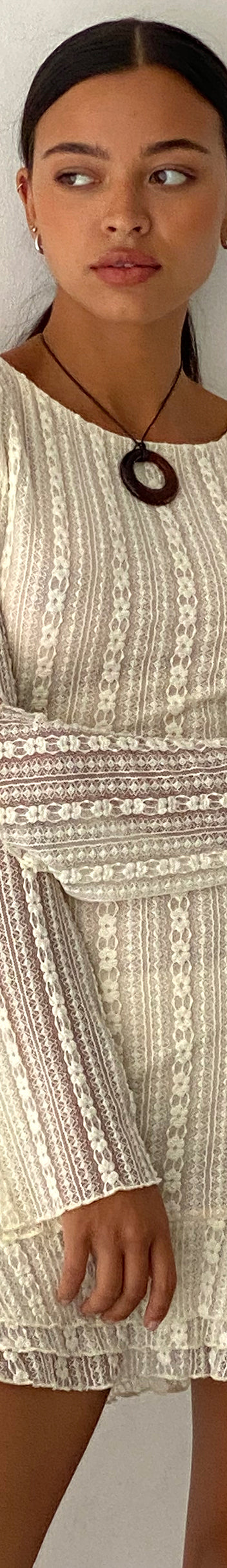 Cream Open Back Lace Mini Dress | Jeilani – motelrocks.com