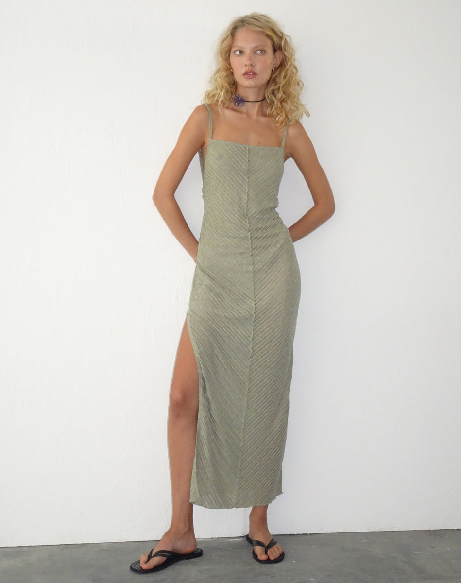 Sage Knitted Midi Dress | Jenaya – motelrocks.com