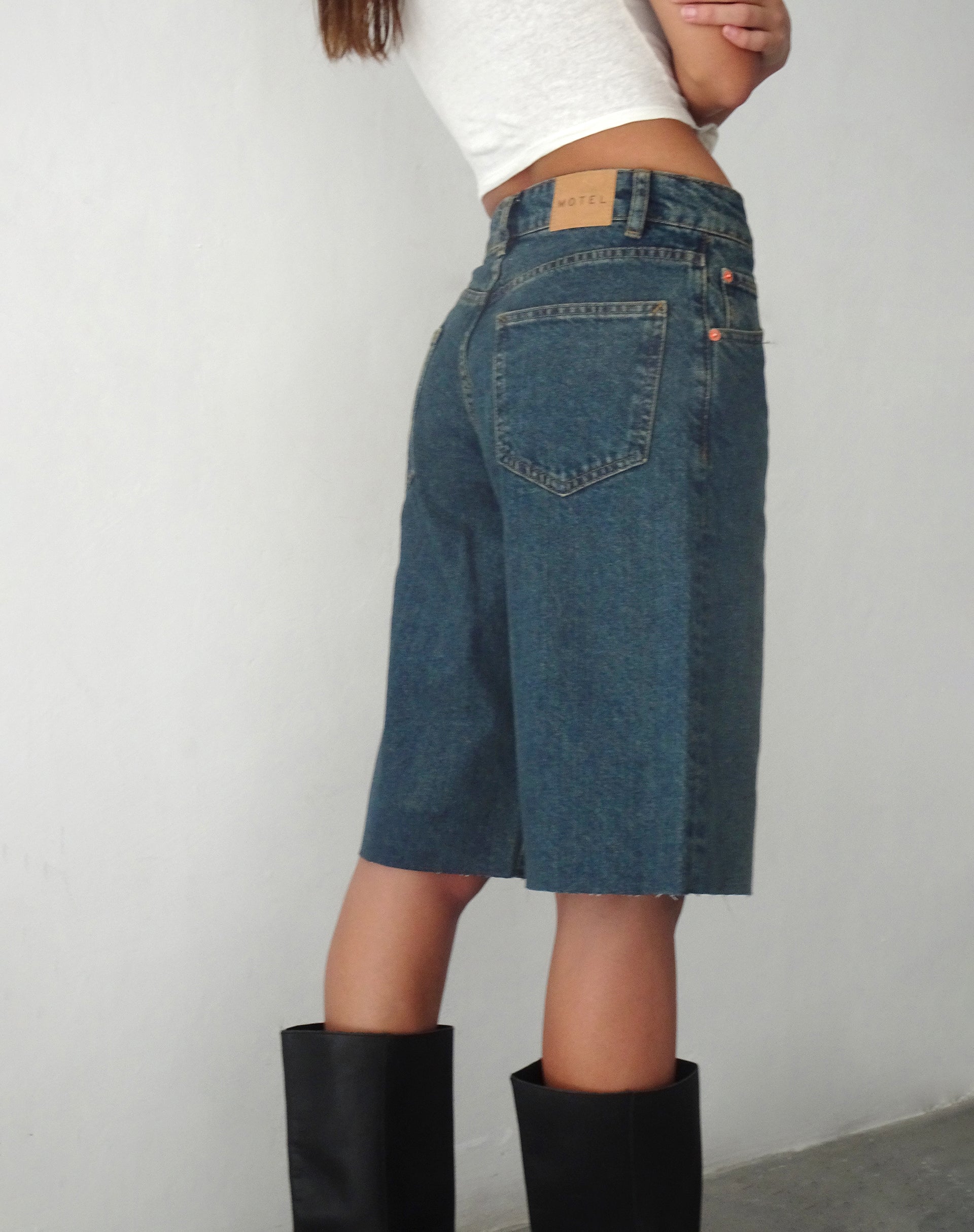 Brown Blue Acid Long Jort | Roomy – motelrocks.com