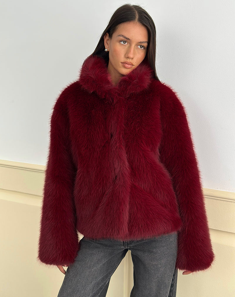 Cherry Faux Fur Jacket | Joji – motelrocks.com