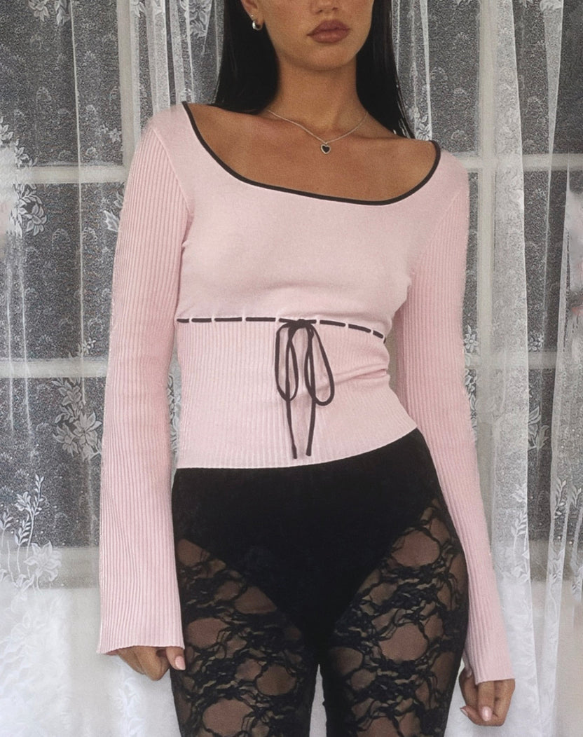 Blush Pink Fine Knit Top | Juhye – motelrocks.com