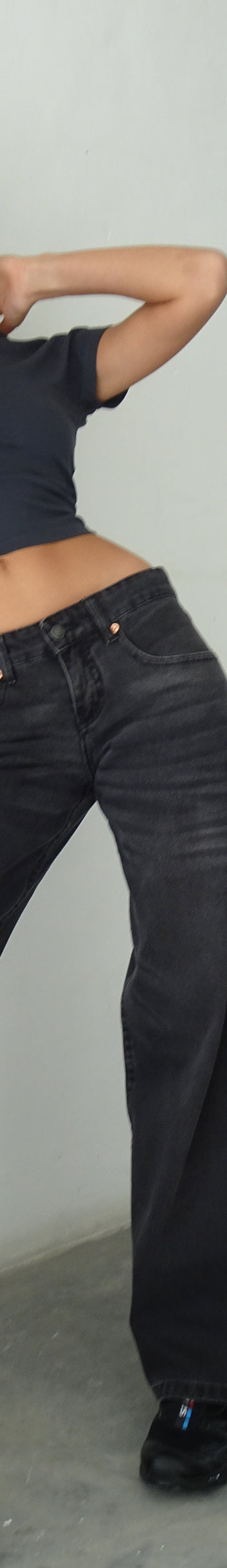 Vintage Black Low Rise Straight Leg Jeans | Parallel – motelrocks.com