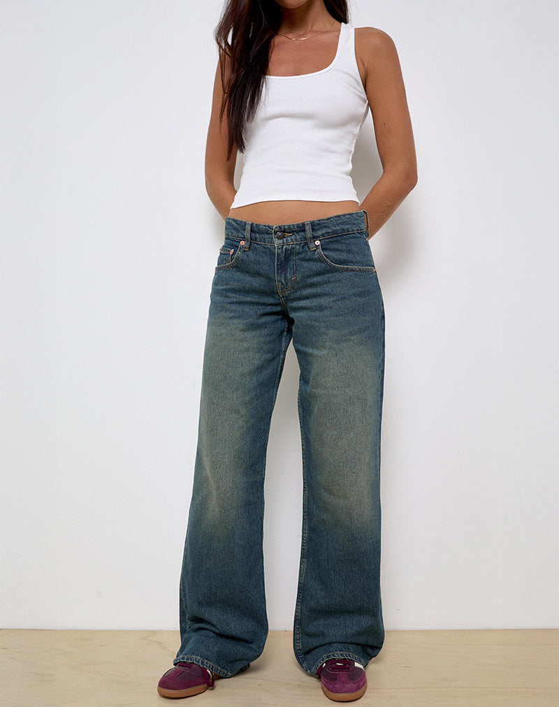 Vintage Green Used Low Rise Jeans | Parallel – motelrocks.com