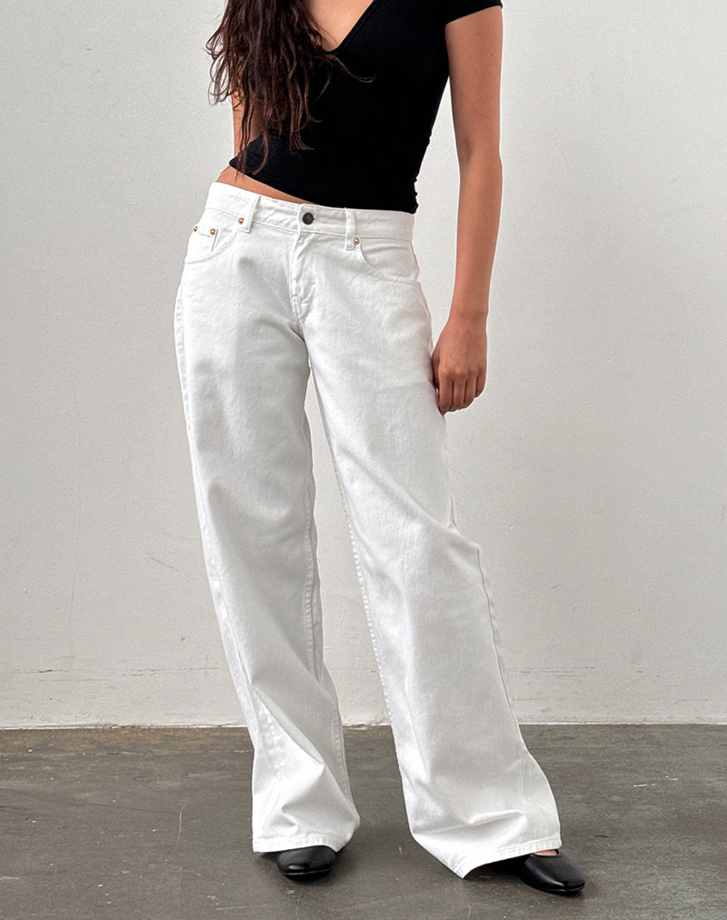 True White Low Rise Jeans | Roomy – motelrocks.com