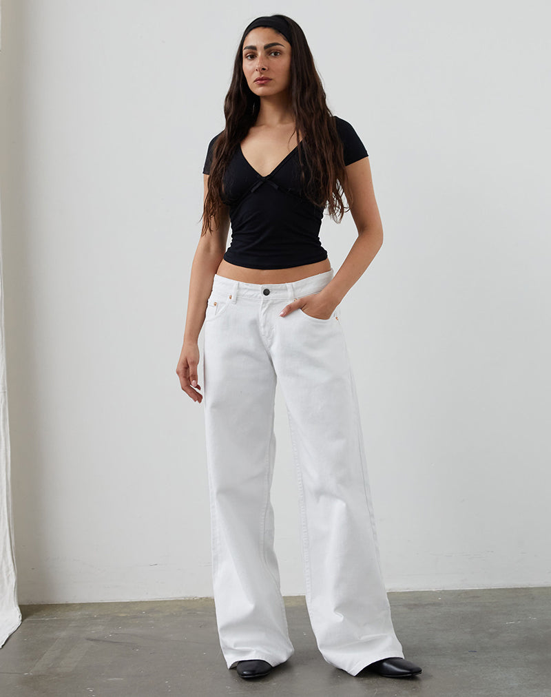 True White Low Rise Jeans | Roomy – motelrocks.com