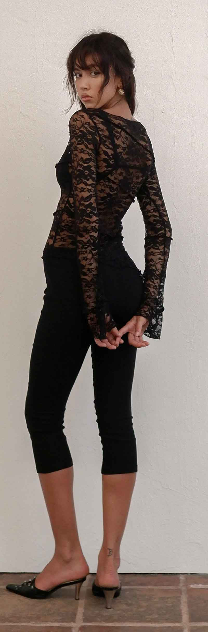 Lace Black Long Sleeve Top | Lubica – motelrocks.com