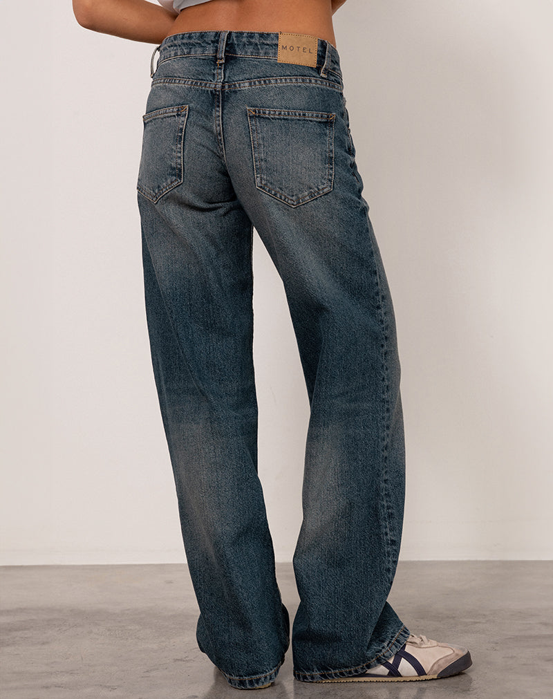 Steel Blue Low Rise Straight Leg Jeans | Parallel – motelrocks.com