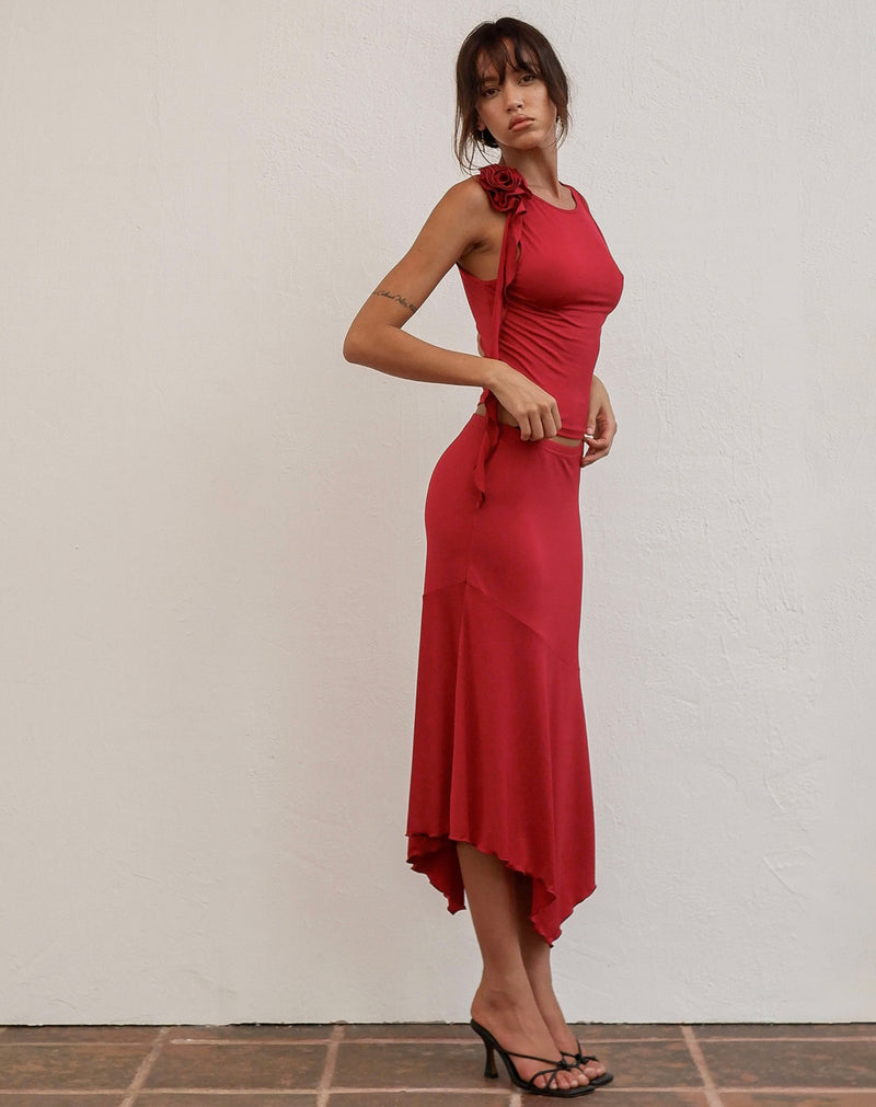 Red Rosette Top | Morena – motelrocks.com