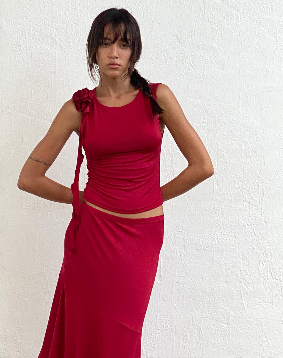 Red Rosette Top | Morena – motelrocks.com