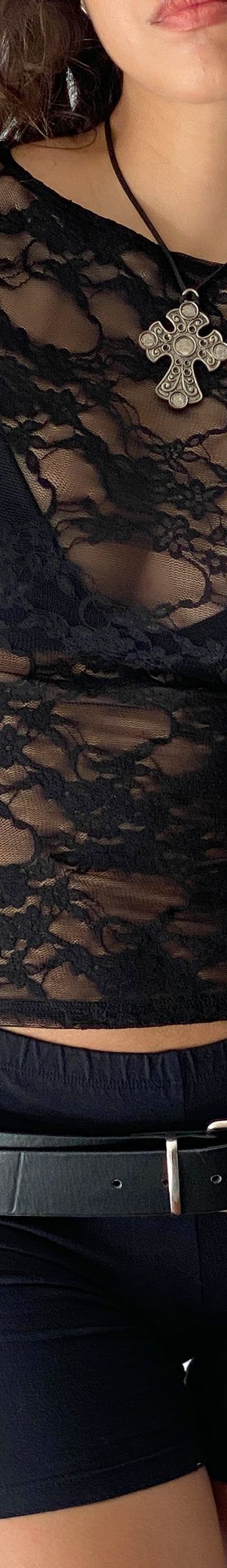 Black Unlined Lace Top | Nova – motelrocks.com