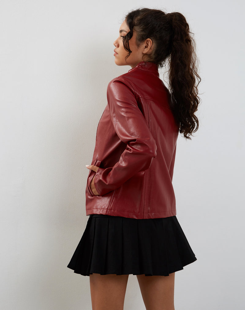 PU Blood Red Jacket | Olivia – motelrocks.com