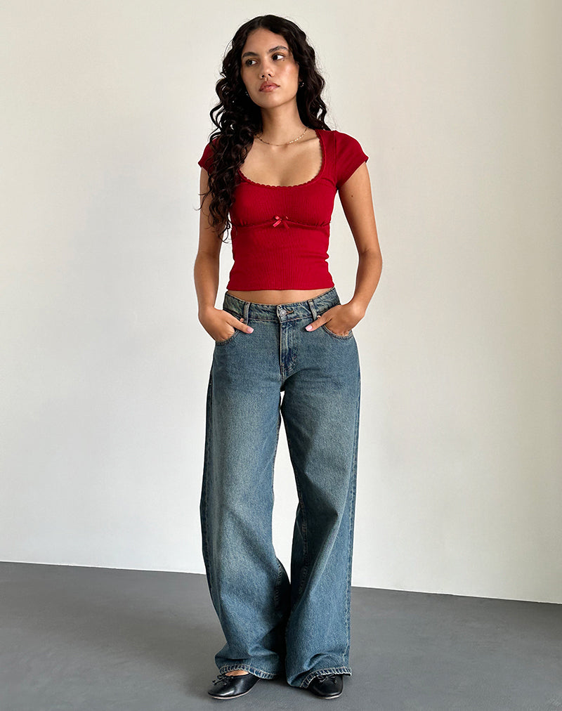 Adrenaline Red Rib Top | Rada – motelrocks.com