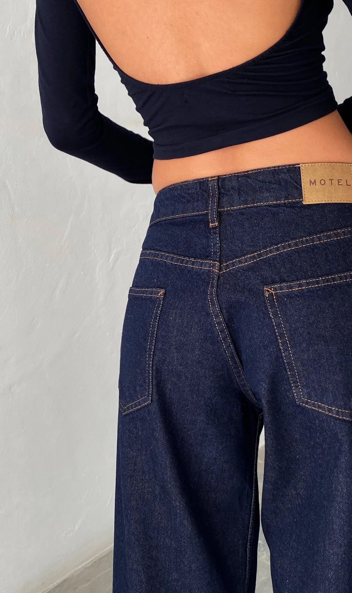 Indigo Extra Wide Low Rise Jeans | Roomy – motelrocks.com
