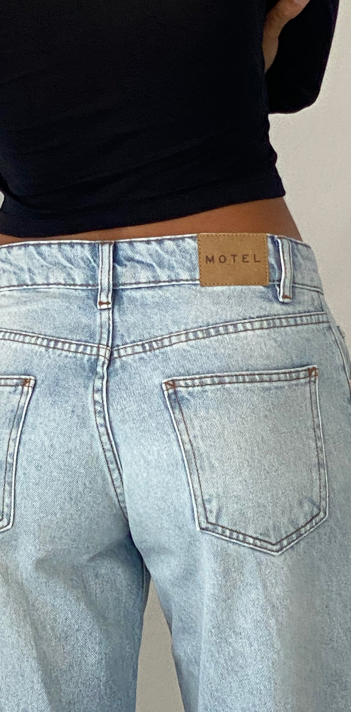 Extreme Light Wash Blue Extra Wide Low Rise Jeans | Roomy – motelrocks.com
