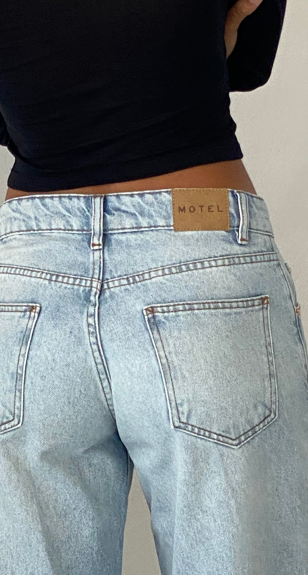 Extreme Light Wash Blue Extra Wide Low Rise Jeans | Roomy – motelrocks.com