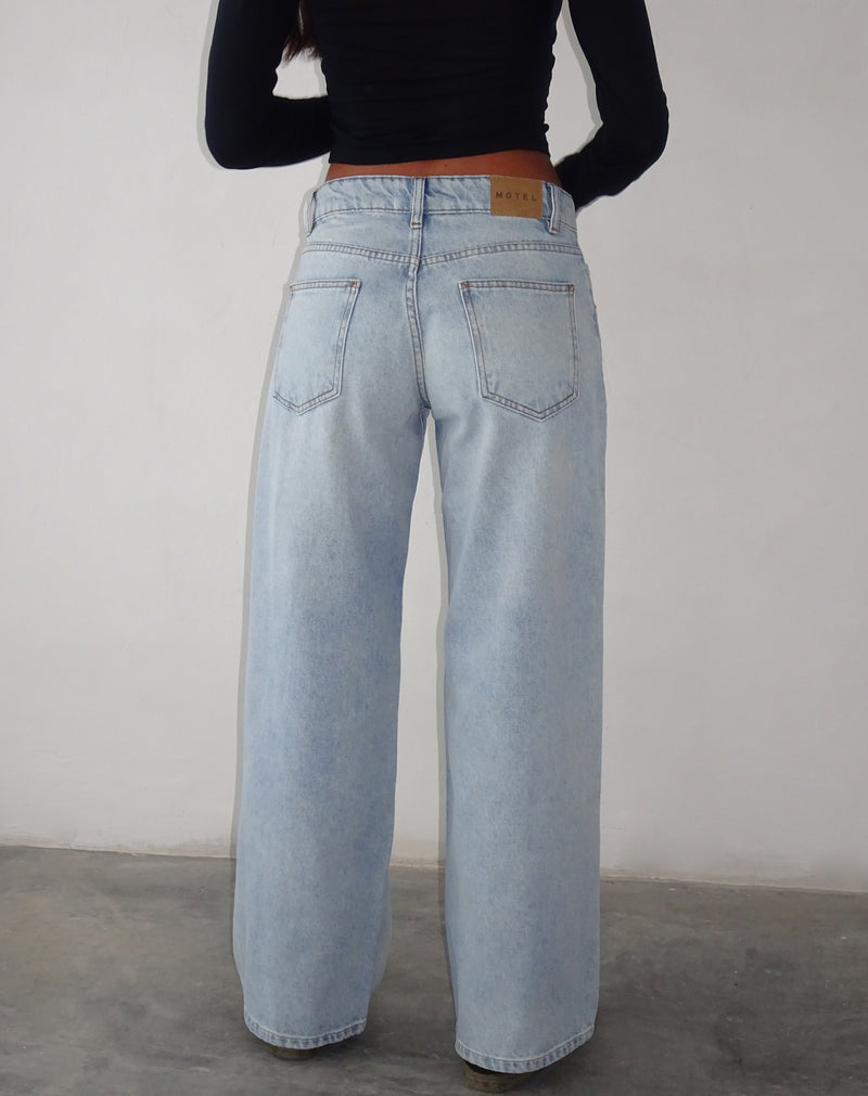 Extreme Light Wash Blue Extra Wide Low Rise Jeans | Roomy – motelrocks.com