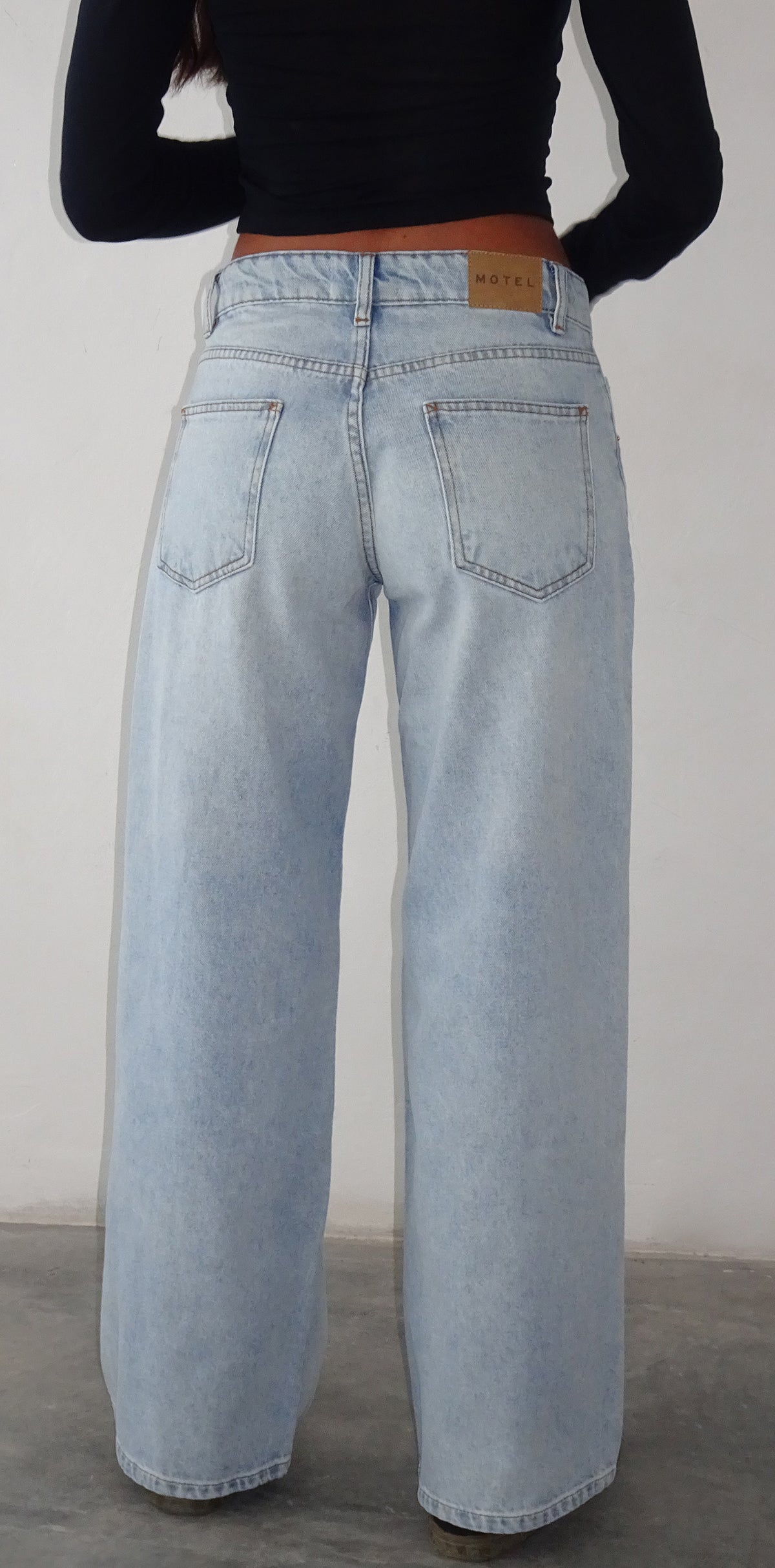 Extreme Light Wash Blue Extra Wide Low Rise Jeans | Roomy – motelrocks.com