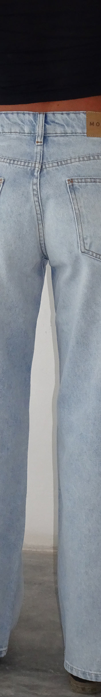 Extreme Light Wash Blue Extra Wide Low Rise Jeans | Roomy – motelrocks.com