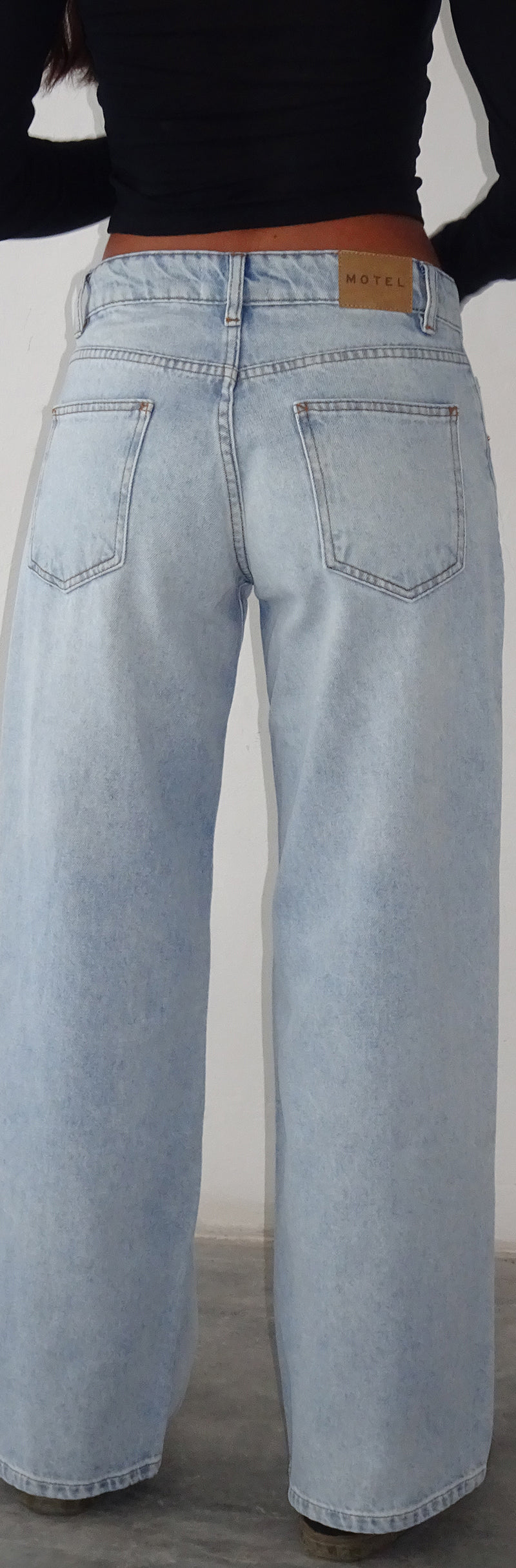 Extreme Light Wash Blue Extra Wide Low Rise Jeans | Roomy – motelrocks.com