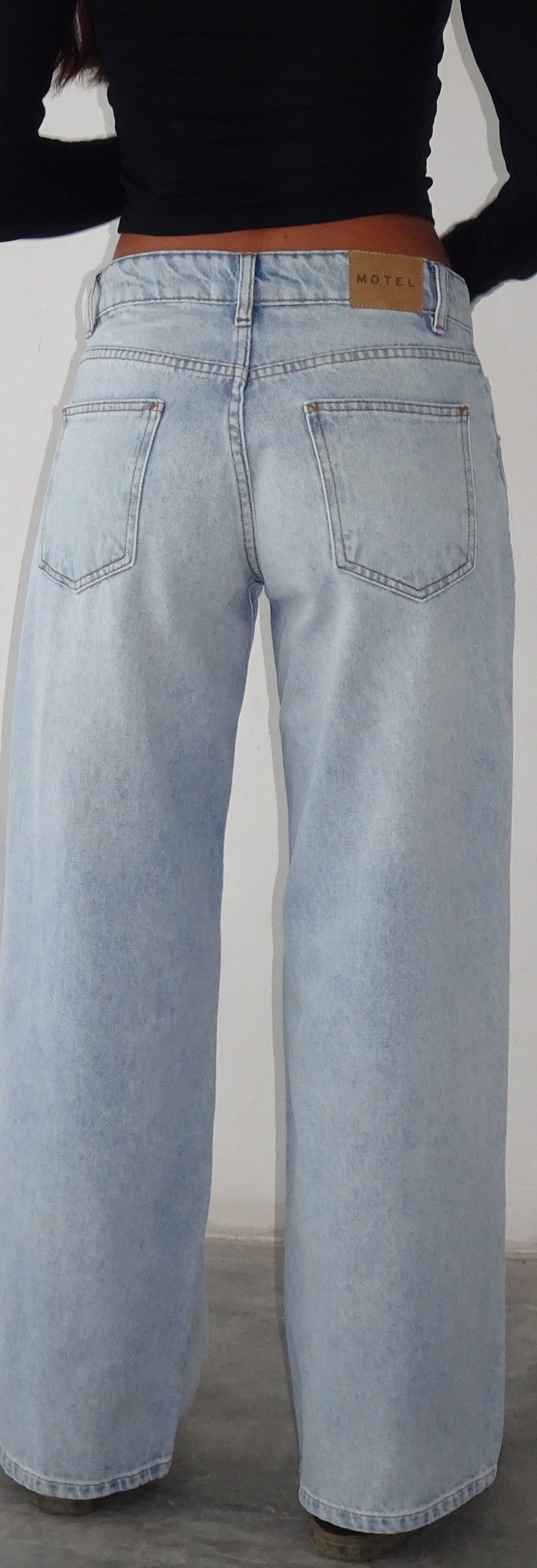 Extreme Light Wash Blue Extra Wide Low Rise Jeans | Roomy – motelrocks.com