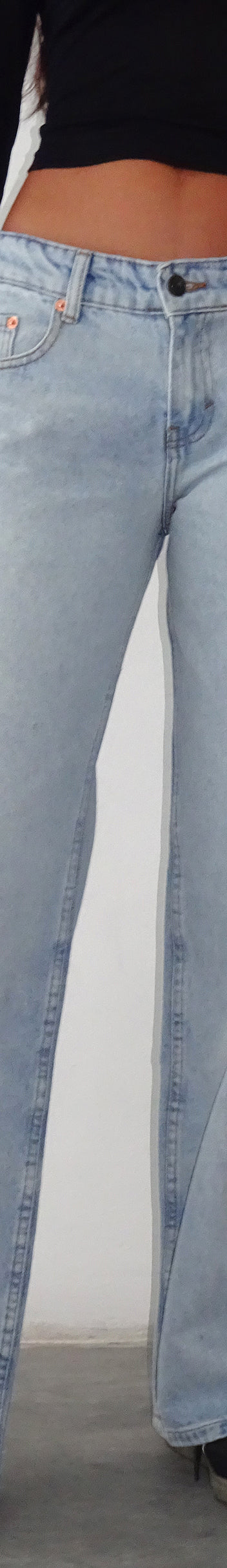 Extreme Light Wash Blue Extra Wide Low Rise Jeans | Roomy – motelrocks.com