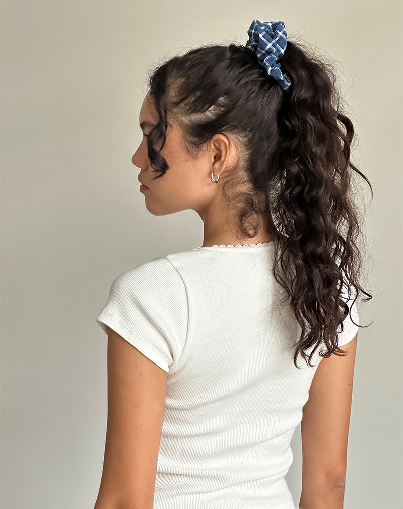 Navy Tartan | Scrunchie – motelrocks.com