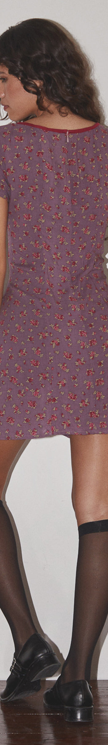 Flowing Rose Deep Purple Mini Dress | Vaiso – motelrocks.com