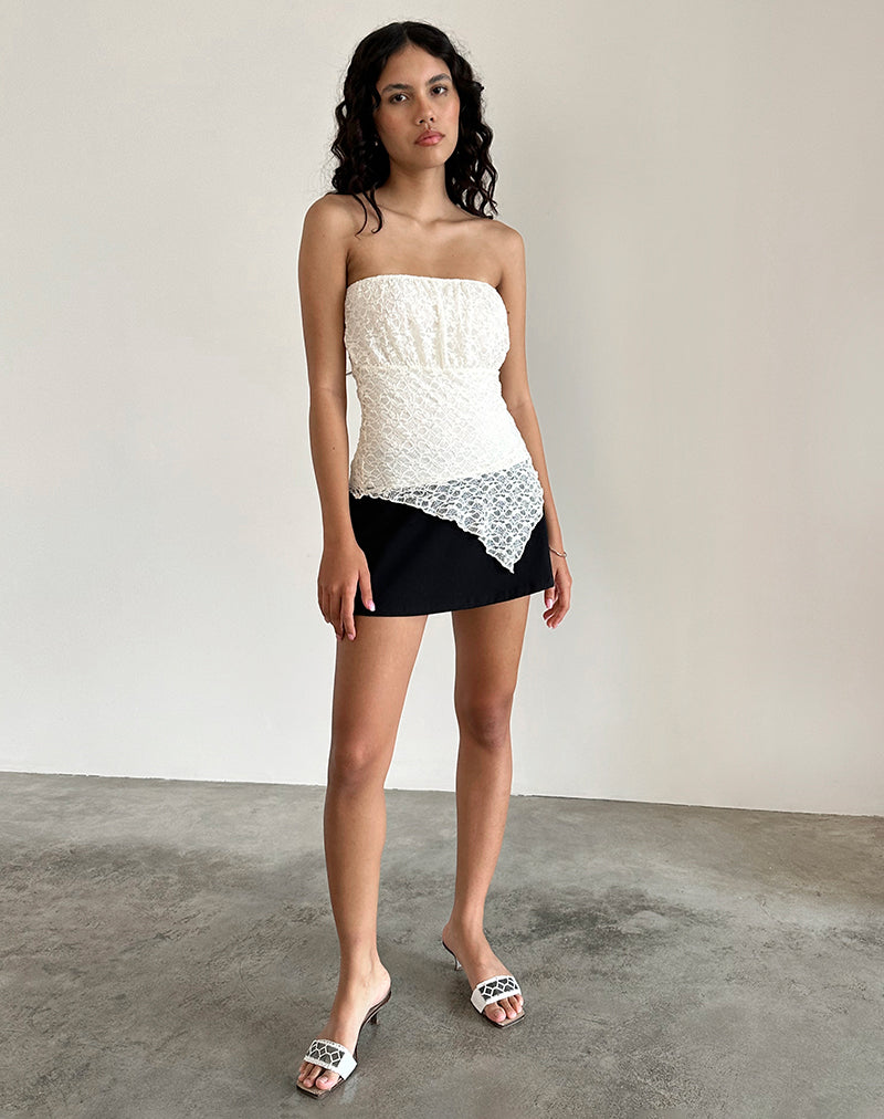Ivory Lace Longline Bandeau Top | Wuni – motelrocks.com