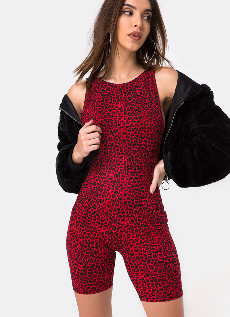Plunge Back Coloured Animal Playsuit | Acro Unitard - Motel Rocks ...
