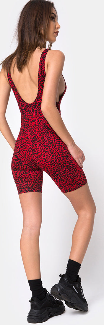 Plunge Back Coloured Animal Playsuit | Acro Unitard - Motel Rocks ...