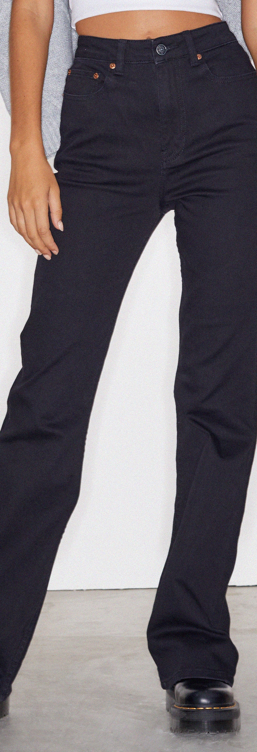 Black Flared Leg Jeans | Bootleg – motelrocks.com
