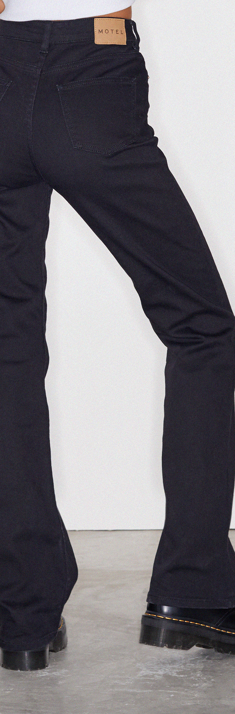 Black Flared Leg Jeans | Bootleg – motelrocks.com