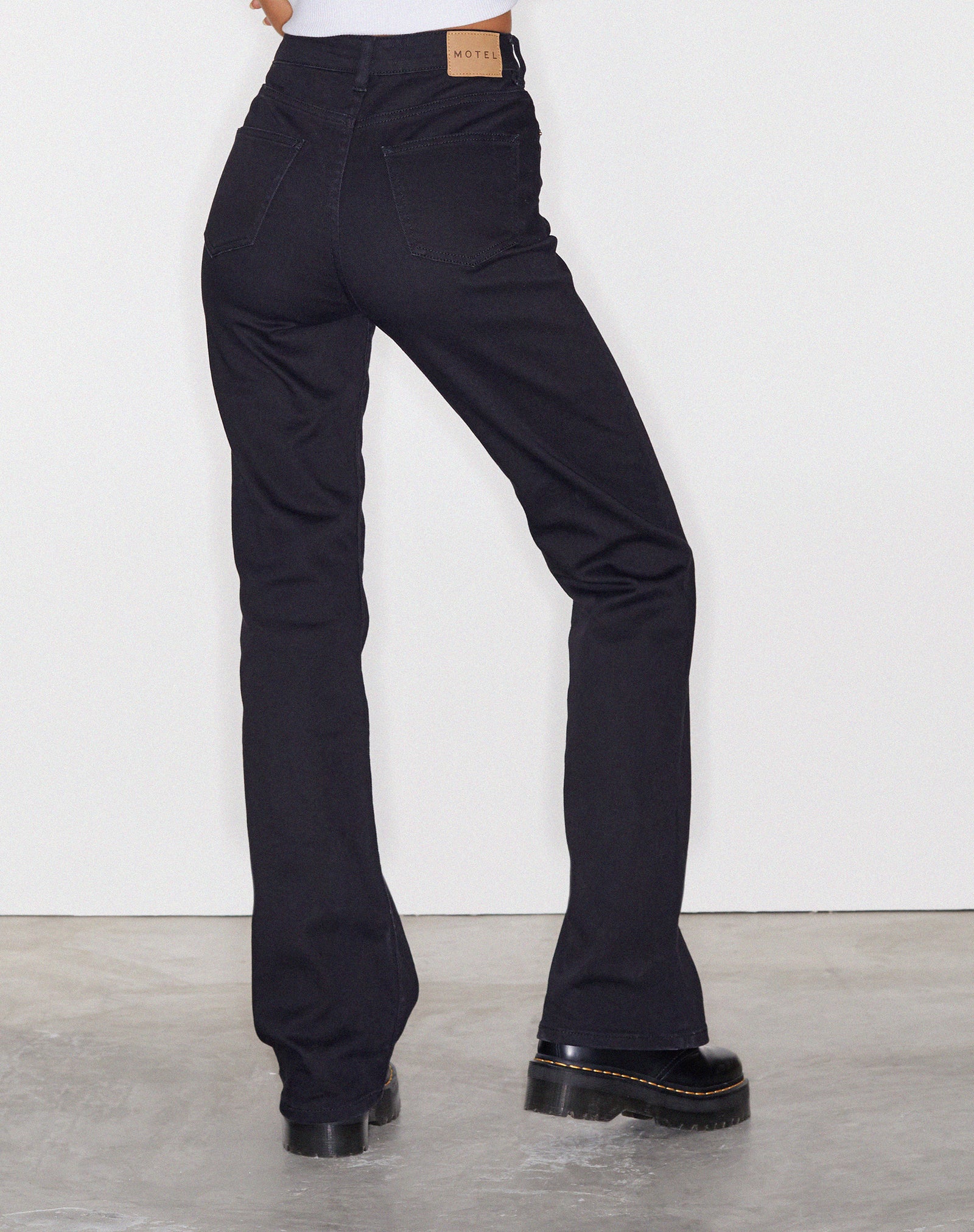Black Flared Leg Jeans | Bootleg – motelrocks.com