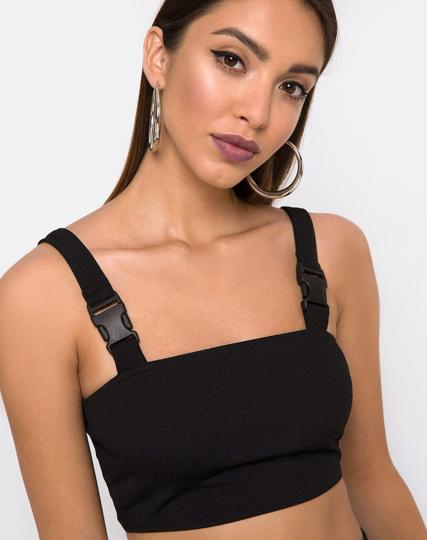 Farety Top in Black with Derlin Clip – motelrocks.com