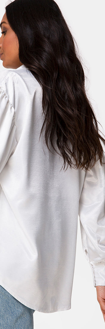 Ivory Satin Blouse | Frantic – motelrocks.com