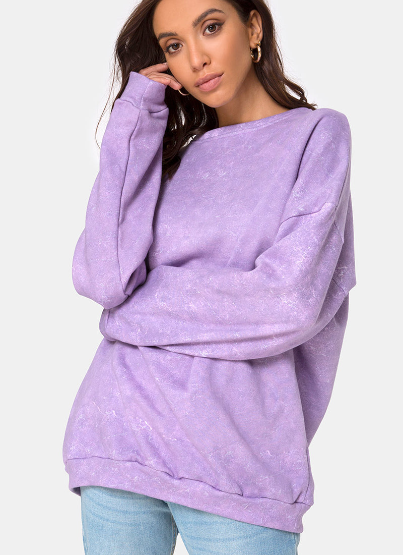 Purple Acid Wash Oversized Jumper | Glo – motelrocks.com