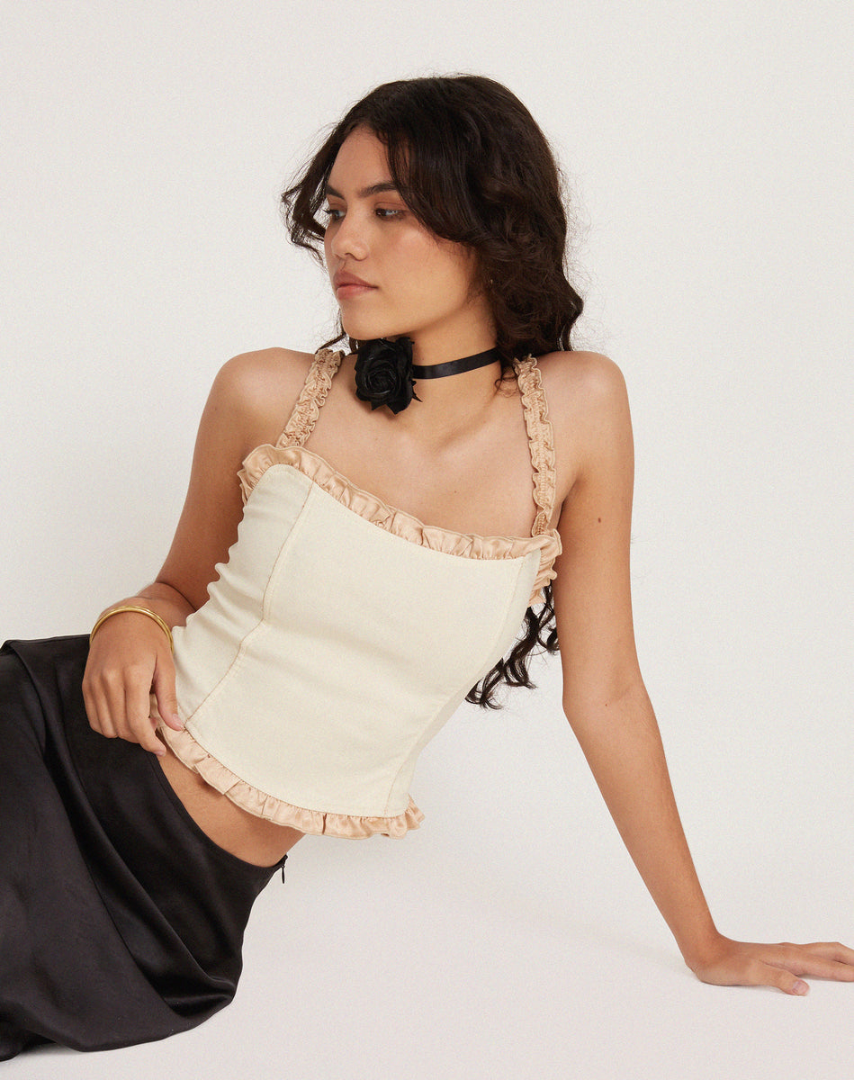 Cream Corset Top | Idalia – motelrocks.com